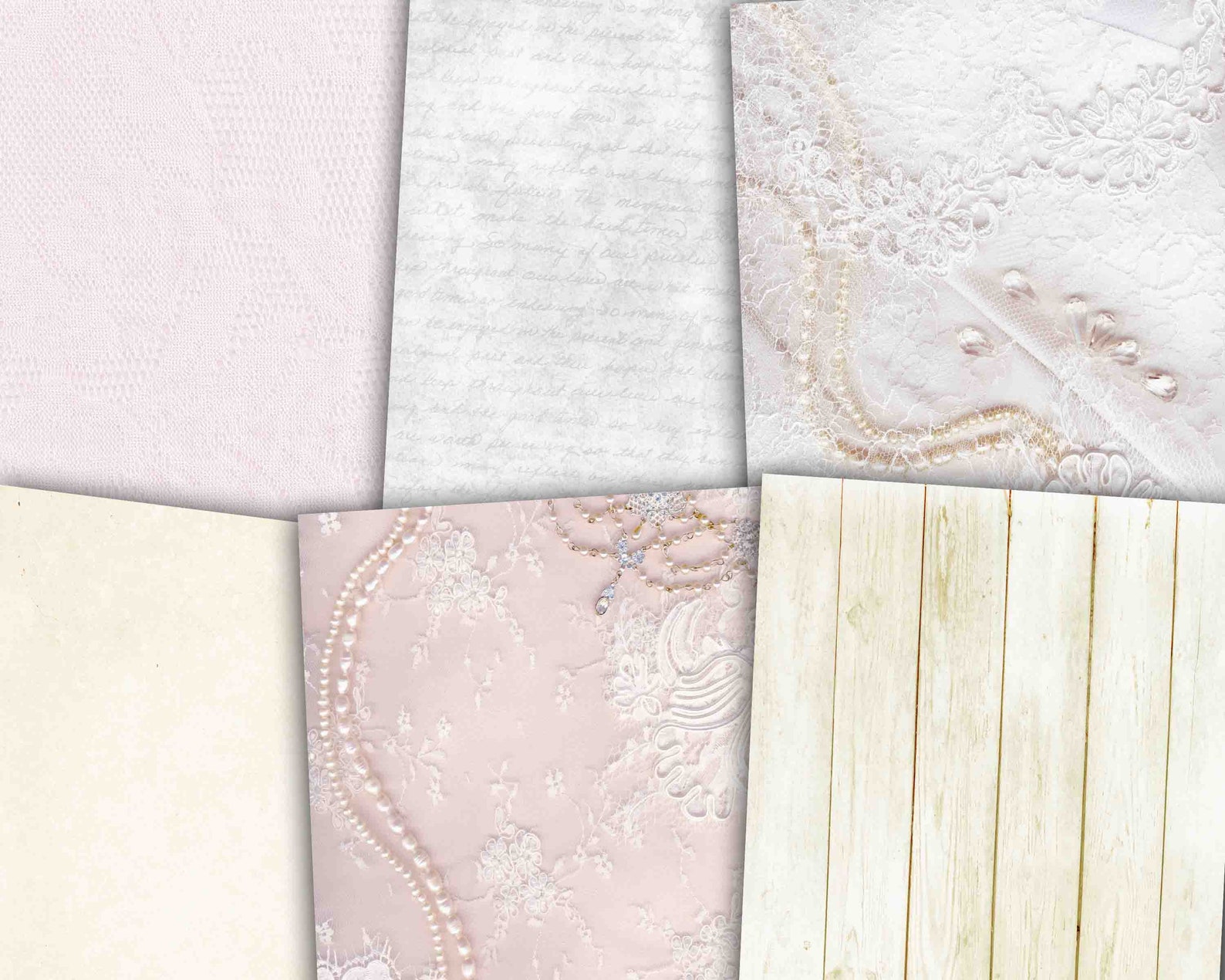 White Lace Wedding Paper: Pearl Bridal Backgrounds (digital Download ...