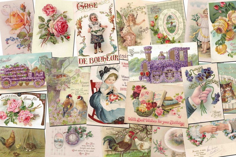 Ephemera Paper Vintage Postcards Vintage Birthday Cards - Etsy
