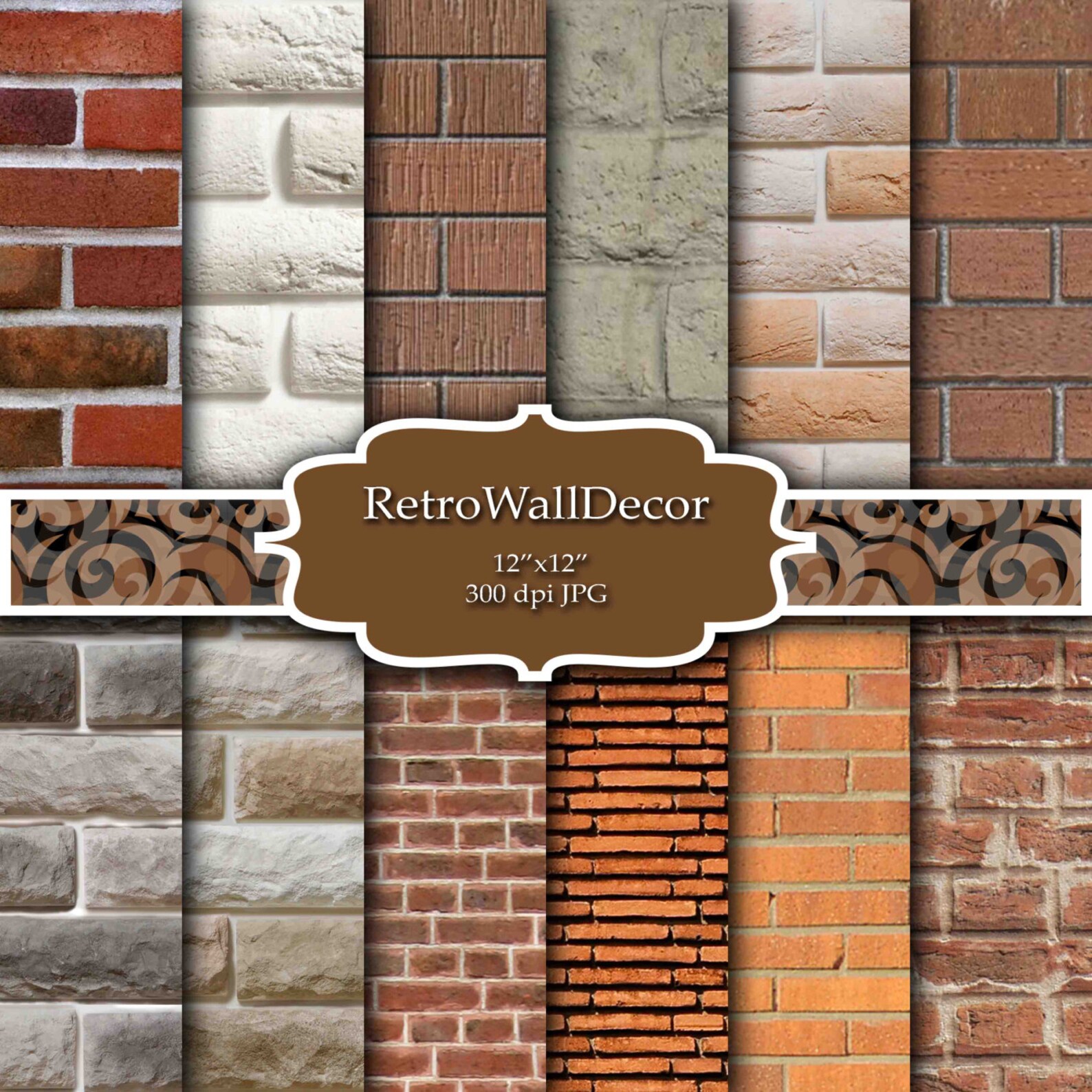 Brick Digital Paper Brick Background Digital Brick Wall - Etsy