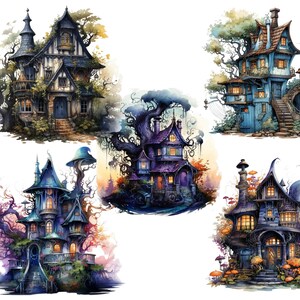 Whimsical Witch House, Printable Fantasy Images for Crafters, Fantasy ...