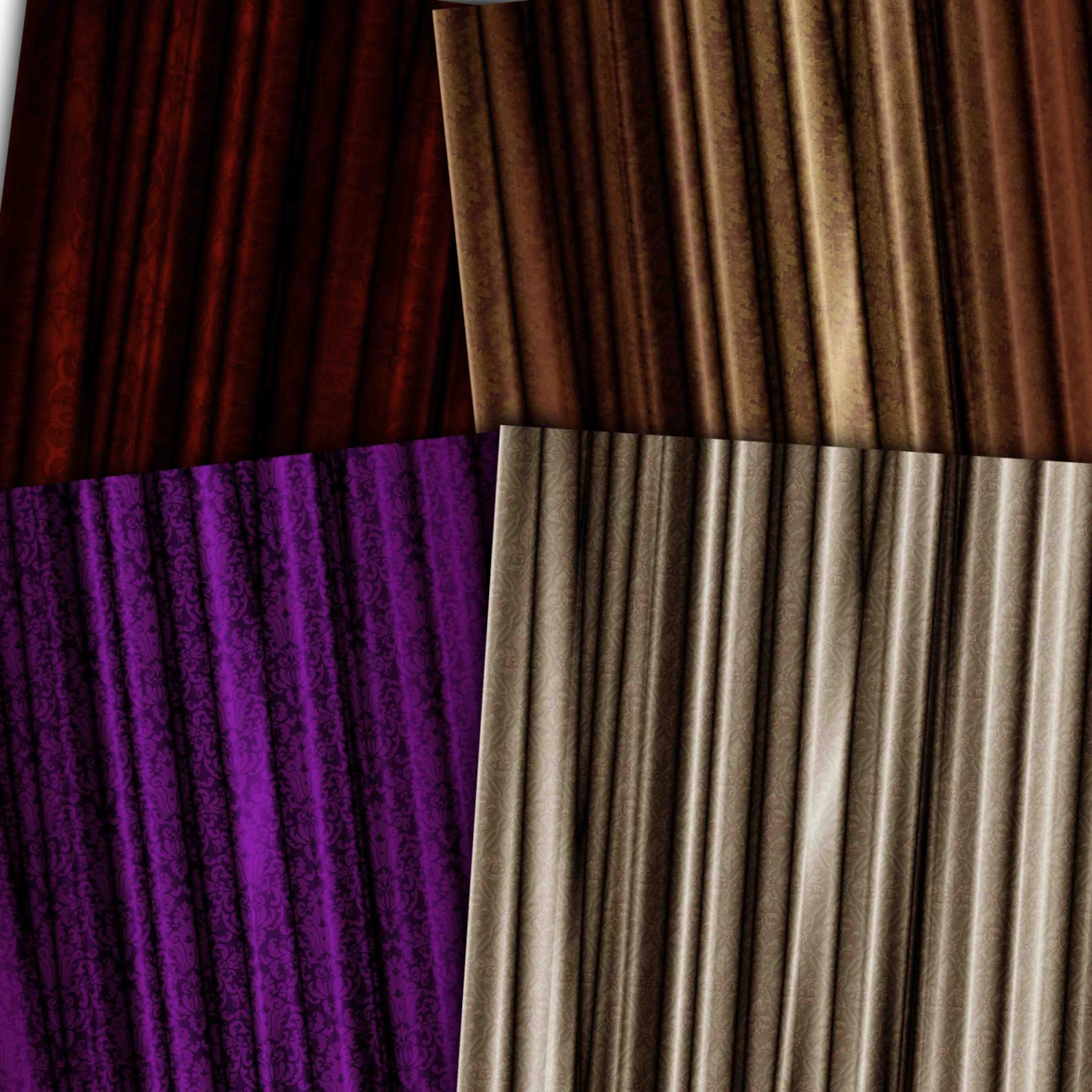 Velvet Curtains Digital Papers drapes texture curtain | Etsy