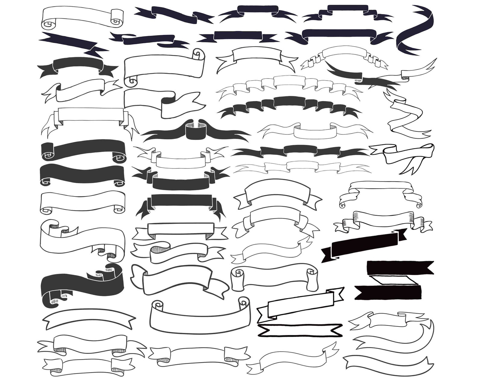 Banner Clip Art, Digital Banner, Ribbon Clipar, Digital Ribbons, Ribbon ...