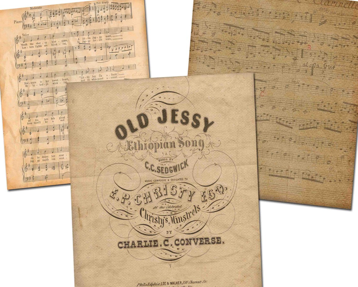 Music Digital Paper Music Sheets Paper Old Music Sheet - Etsy