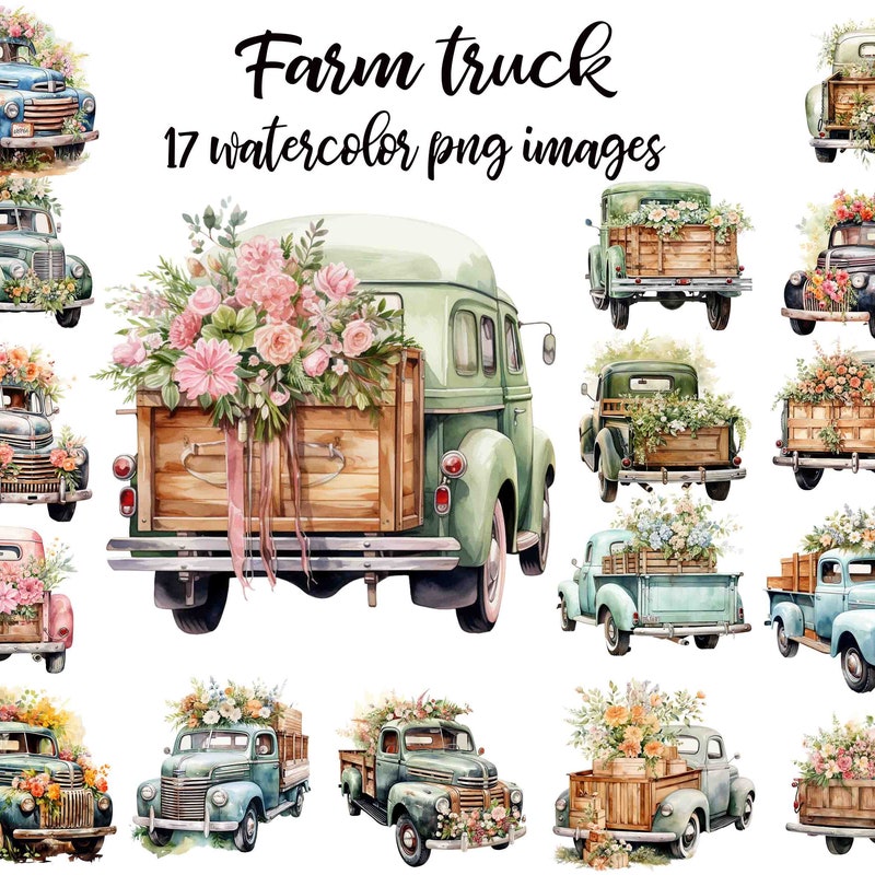 Truck With Flowers - Etsy