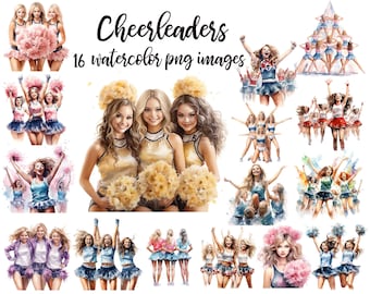 Cheerleaders Clipart Set Personal & Commercial Use Clip Art - Etsy
