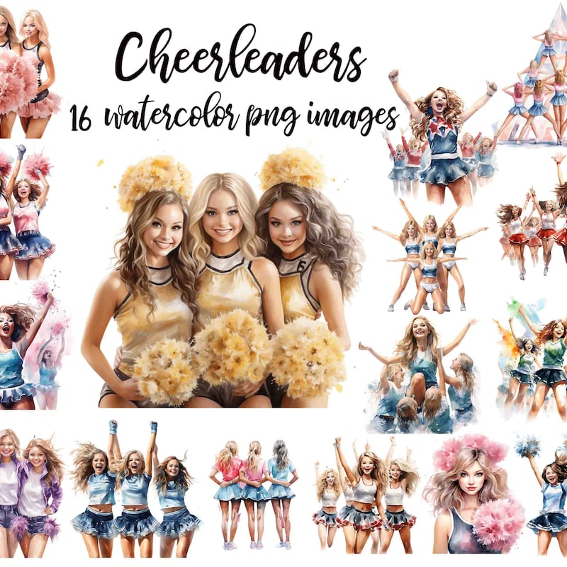 Cheerleader Clip Art - Etsy