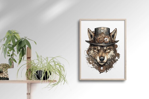 Steampunk Wolf Drawings