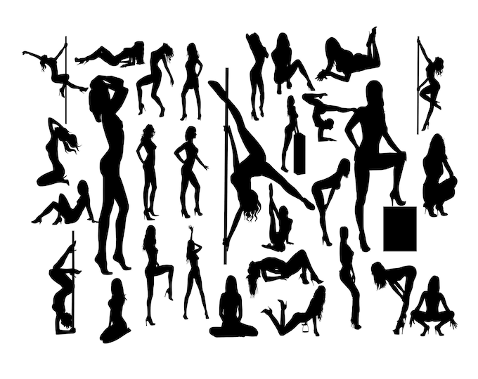 Sexy Girl Svg Bundle Sexy Woman Svg Girl Silhouette Women Silhouette Png Stripper Clipart