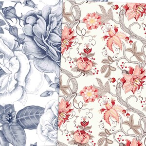 Floral Digital Paper, Flower Digital Paper, Floral Background, Rose ...