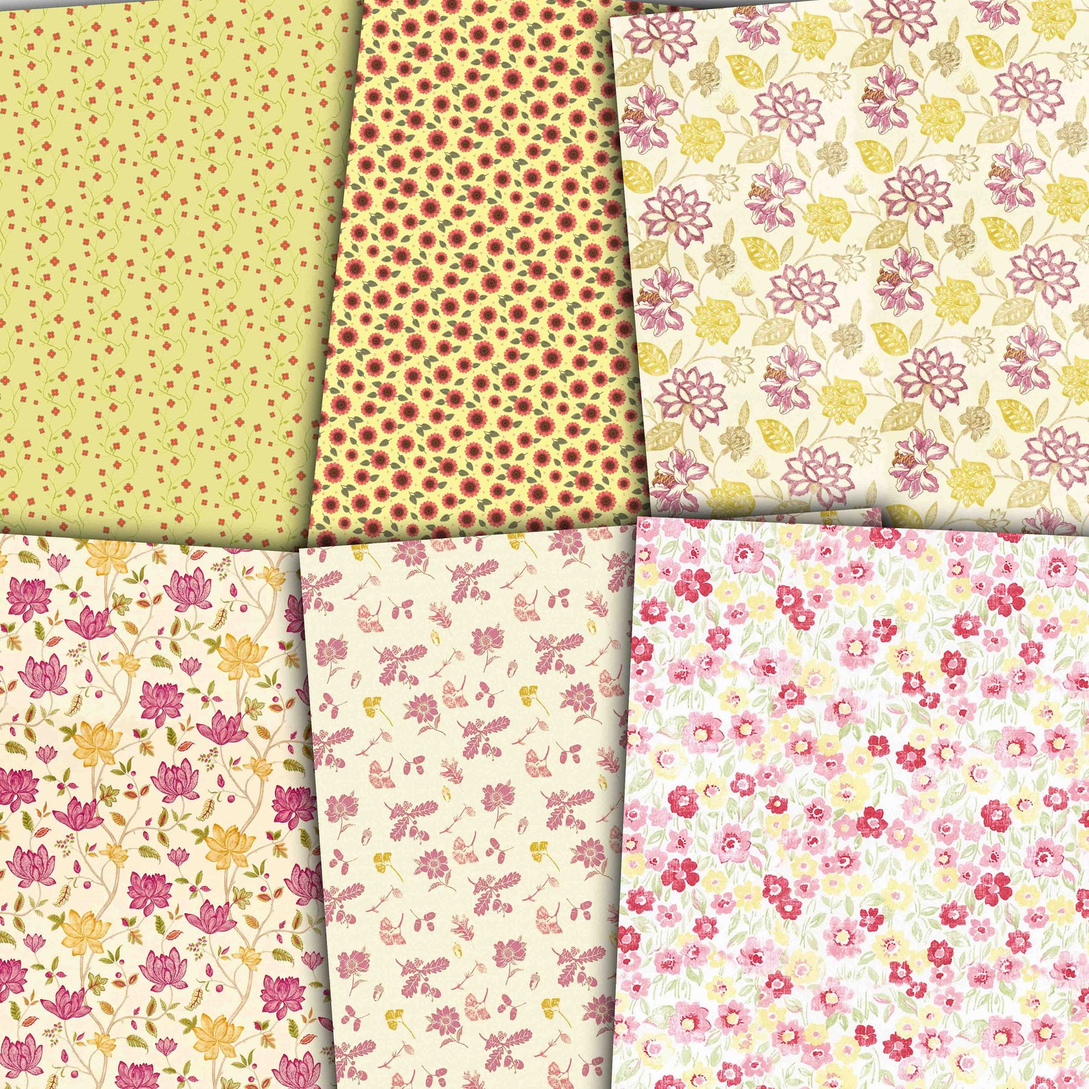 Floral Digital Paper Flower Digital Paper Floral Background - Etsy