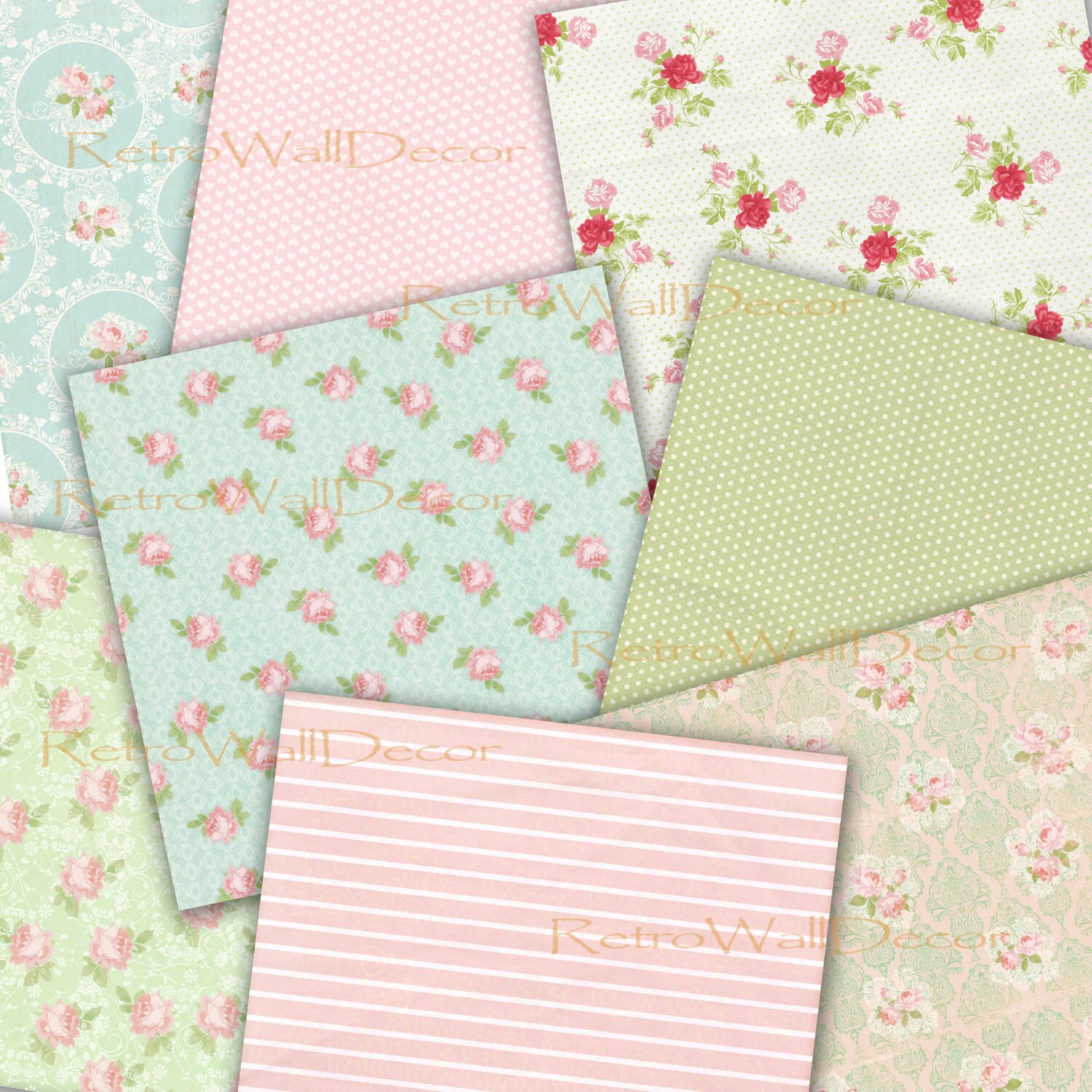 Floral Digital Paper Flower Digital Paper Floral Background - Etsy