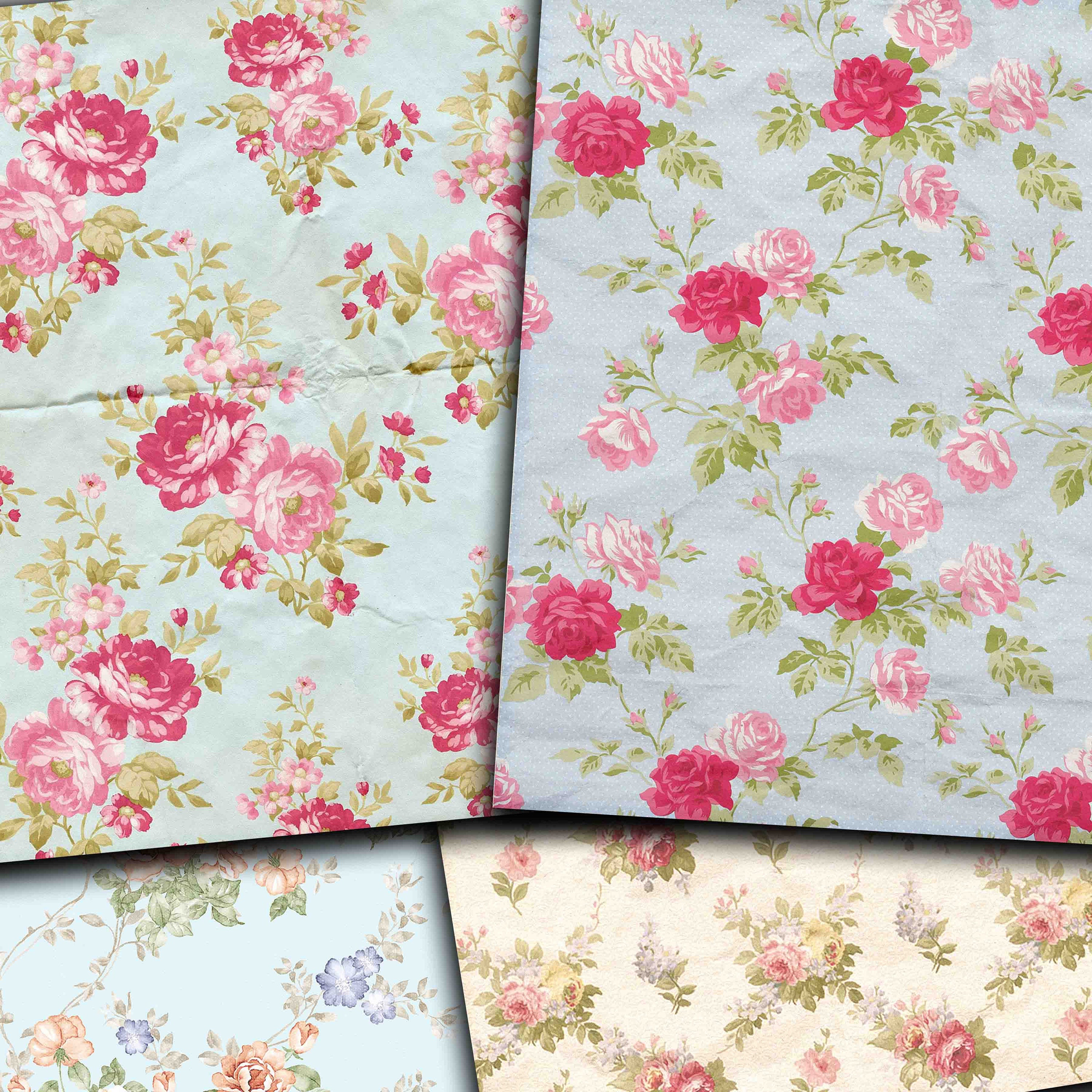 Floral Digital Paper Flower Digital Paper Floral Background - Etsy