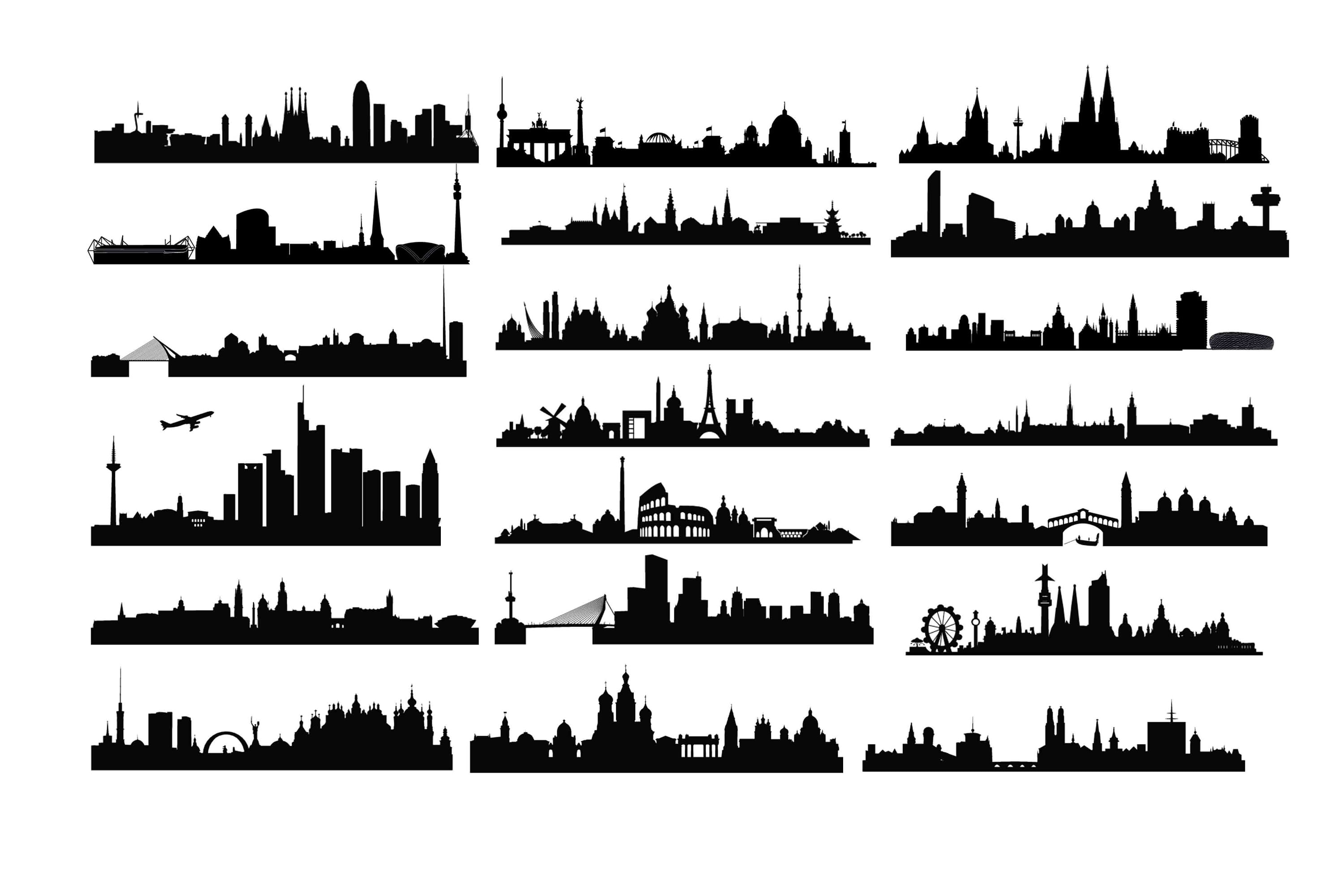 Europe City Skyline Svg City Skyline Dxf City Scape Germany - Etsy UK