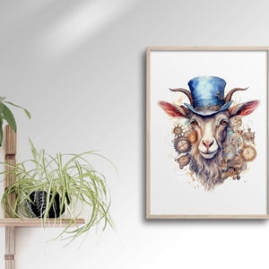 Unique Steampunk Goat Clipart, Ideal for DIY Projects, Perfect Gift for ...