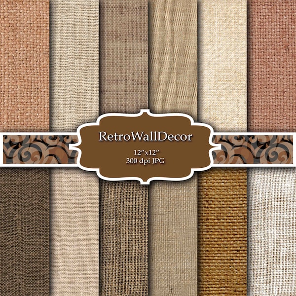 Burlap Digital Paper - Etsy