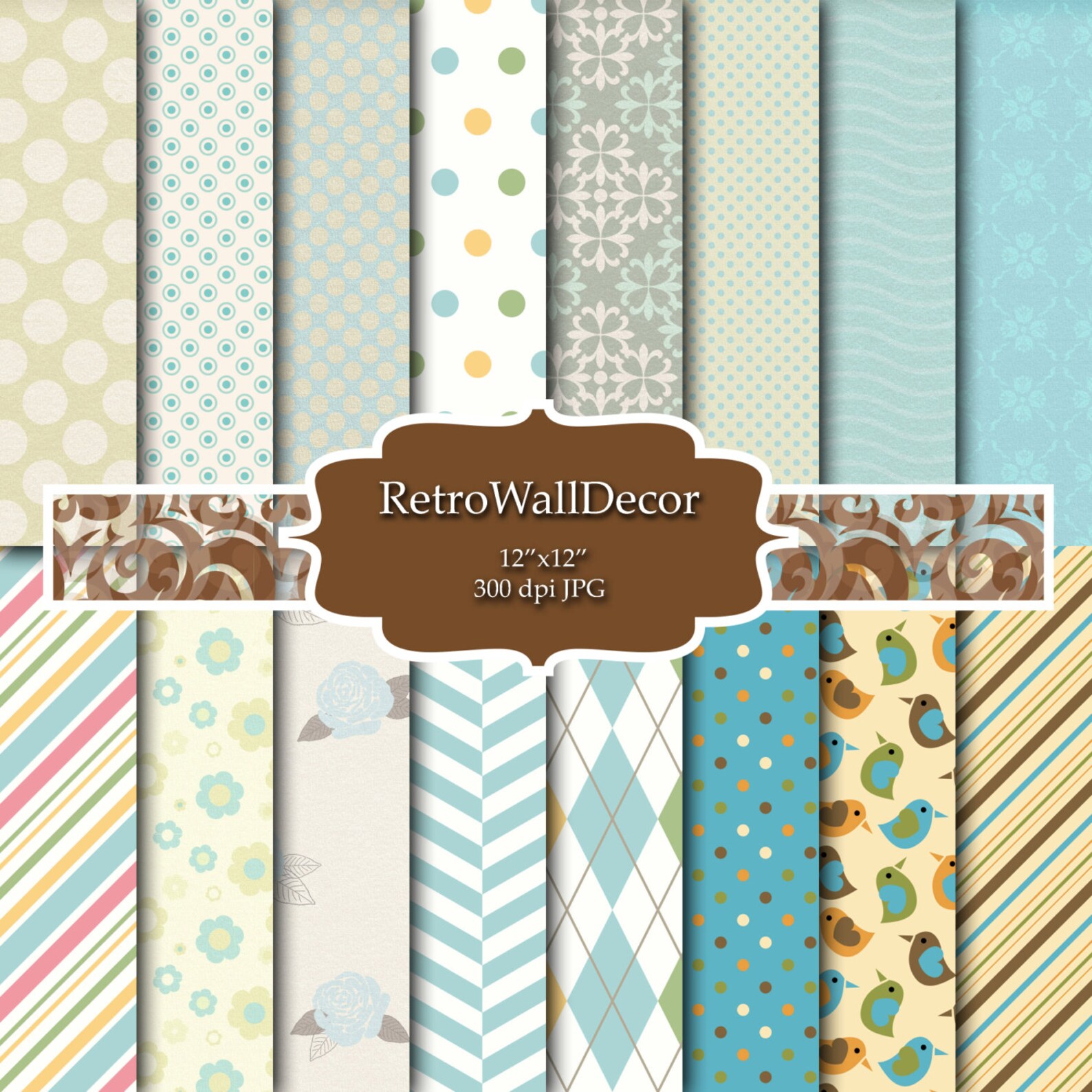 Baby Boy Digital Paper Digital Download Paper Scrapbook Paper | Etsy