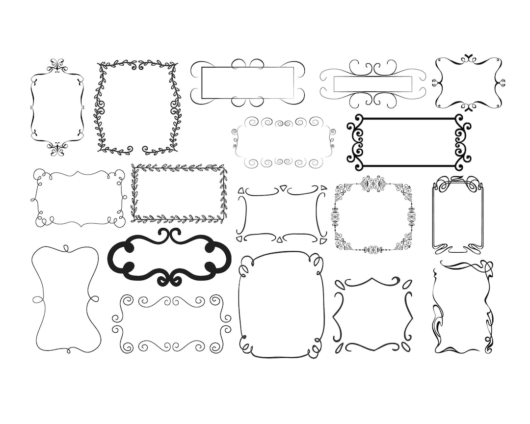 Digital Frame Svg, Square Frame Svg, Frame Clipart, Decoration Frame ...