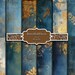 Damask Digital Paper Damask Background Gold Blue Damask - Etsy