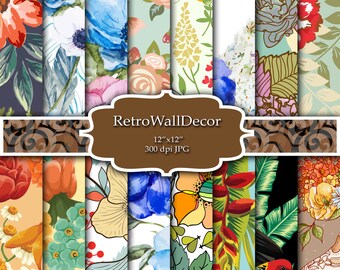 Romantic Floral Digital Paper Flowers Seamless Pattern - Etsy