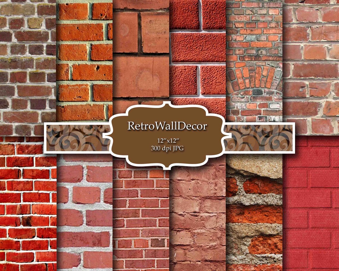 Brick Digital Paper Brick Background Digital Brick Wall - Etsy