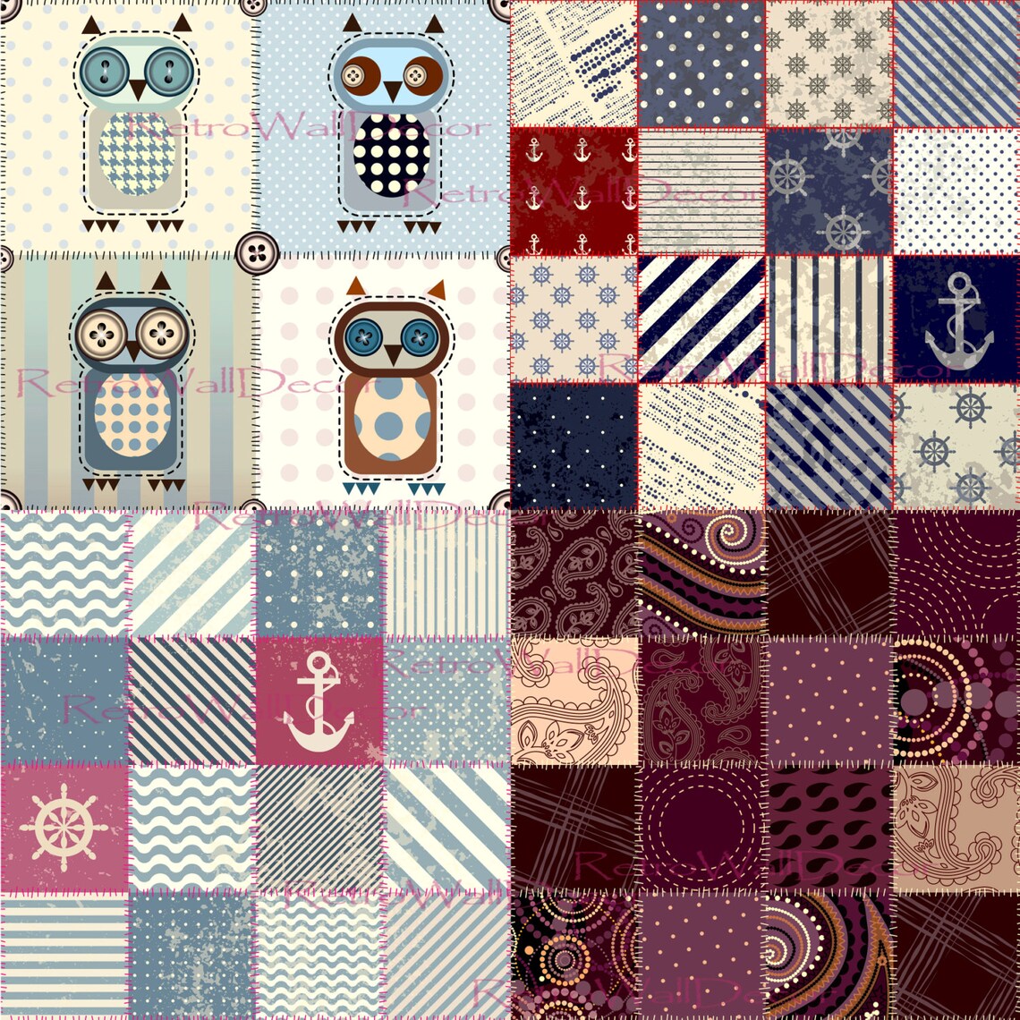 Digital Patchwork Quilt Fabric Paper Pack Digital - Etsy