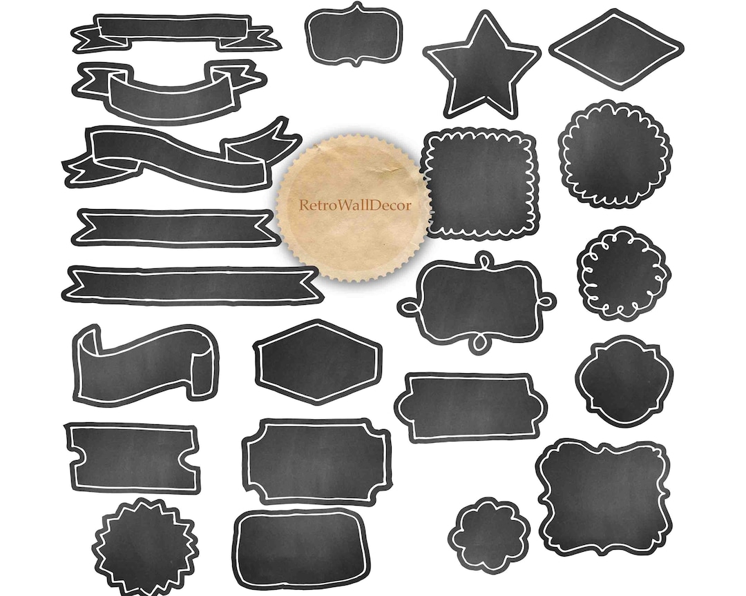 Chalkboard Labels, Chalkboard Frames, Chalkboard Banner, Digital Frames ...