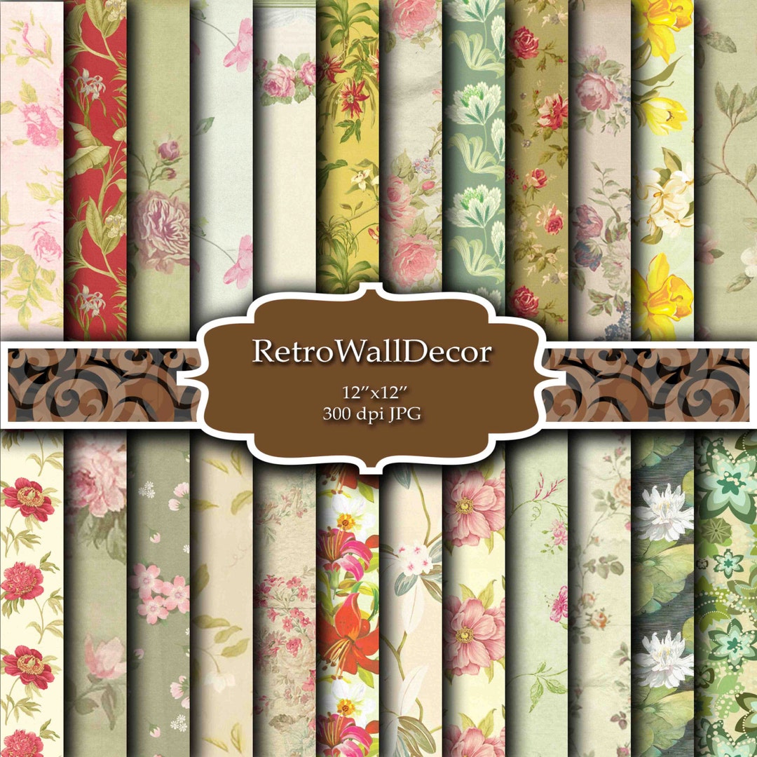 Floral Digital Paper, Flower Digital Paper, Floral Background, Rose ...