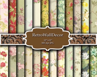 Romantic Floral Digital Paper Flowers Seamless Pattern - Etsy