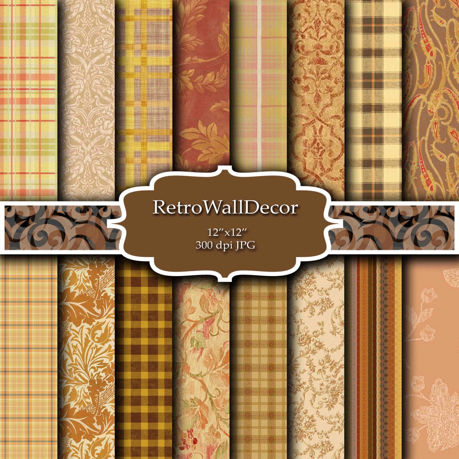 Autumn Digital Paper Fall Colors autumn background fall | Etsy