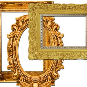 Digital Frame, Vintage Gold Frames, Vintage Frames, Frames Clipart ...