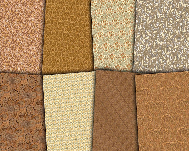 Vintage Autumn Digital Paper: 12x12 Fall Scrapbook Patterns (digital ...