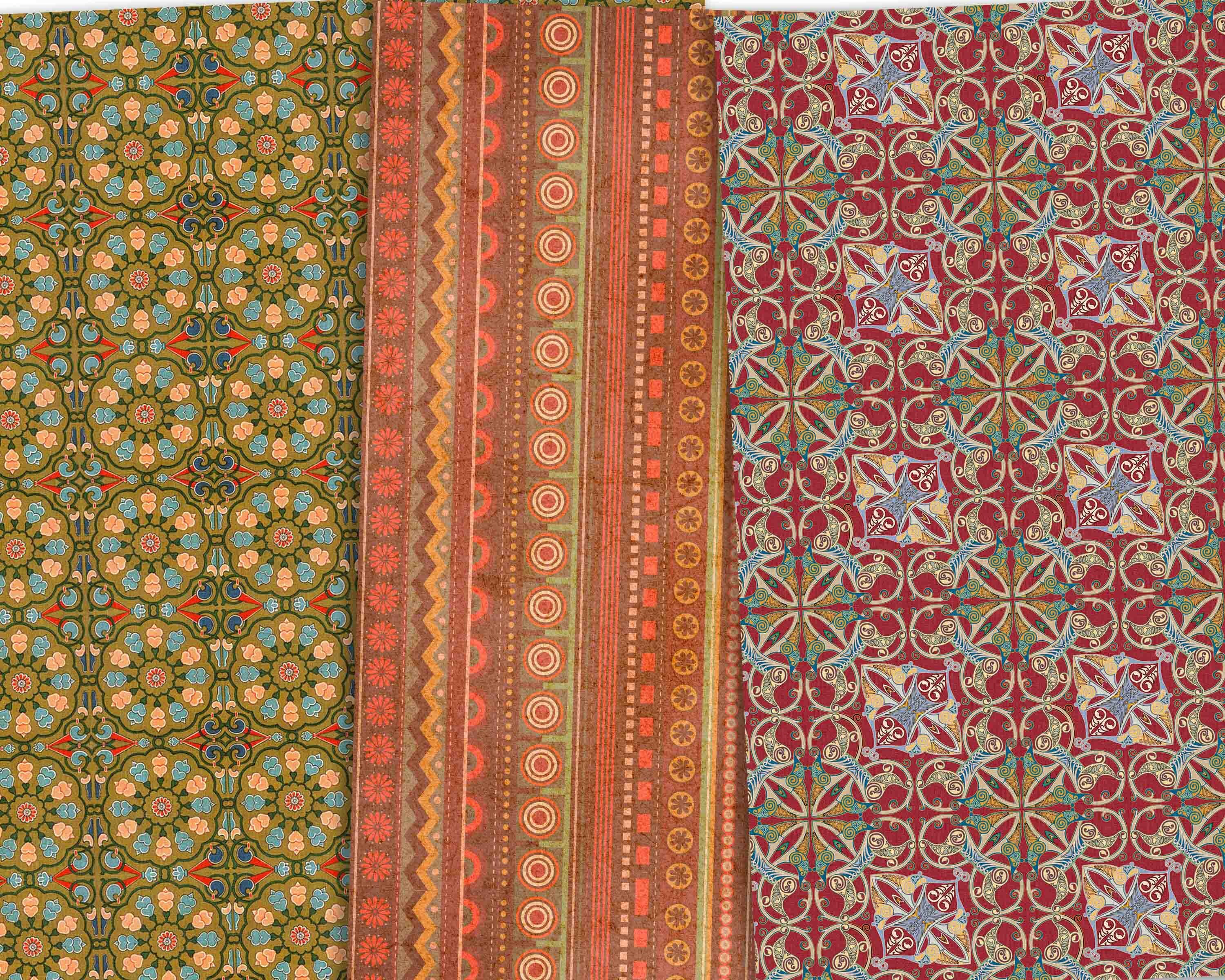 Exotic Vintage Digital Paper Pack: Grunge Ikat Textures (8.5x11 ...