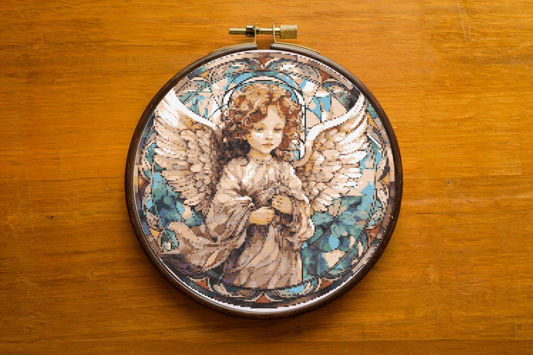 Angel Cross Stitch Pattern: Home Decor Hand Embroidery (PDF) - Etsy