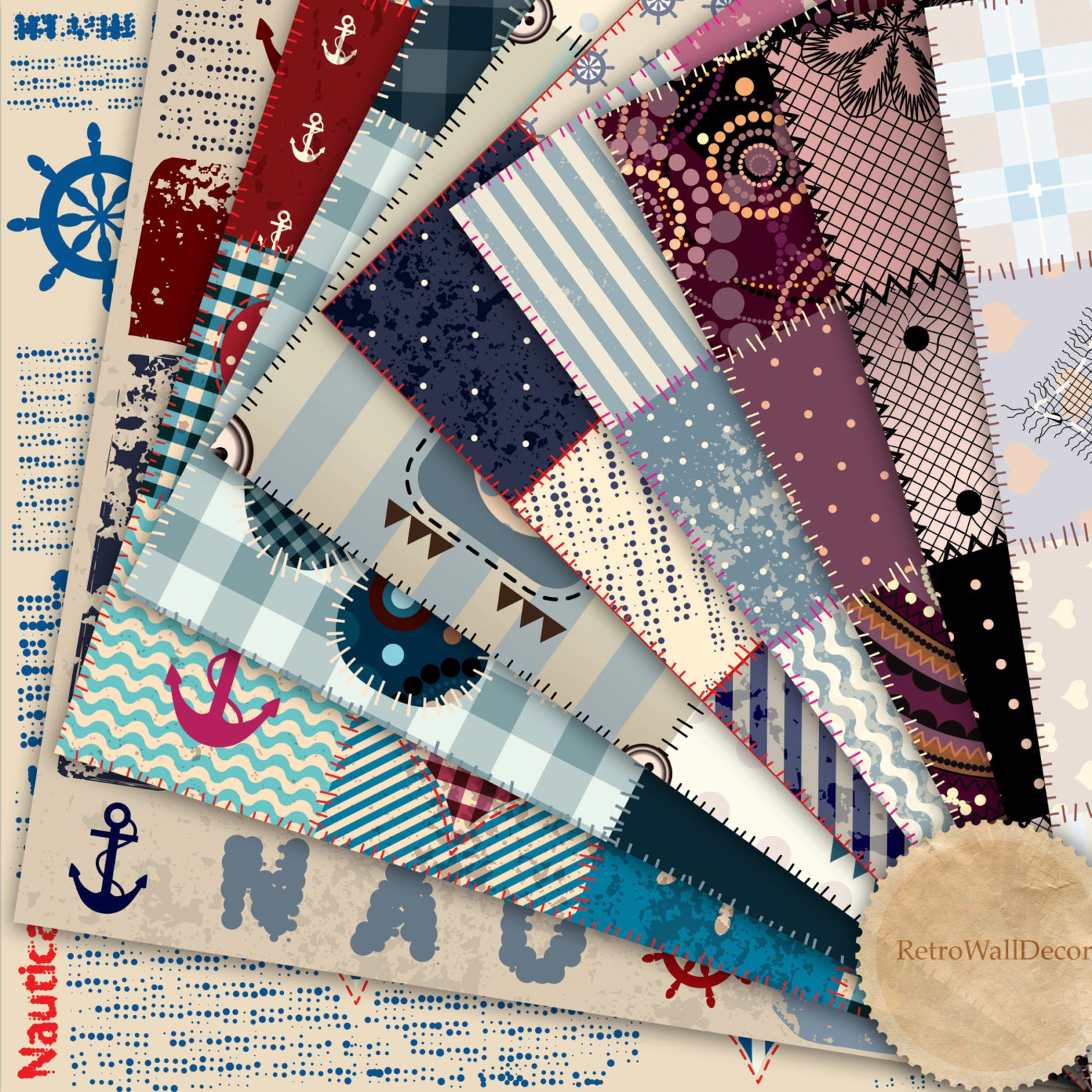 Digital Patchwork Quilt Fabric Paper Pack Digital - Etsy