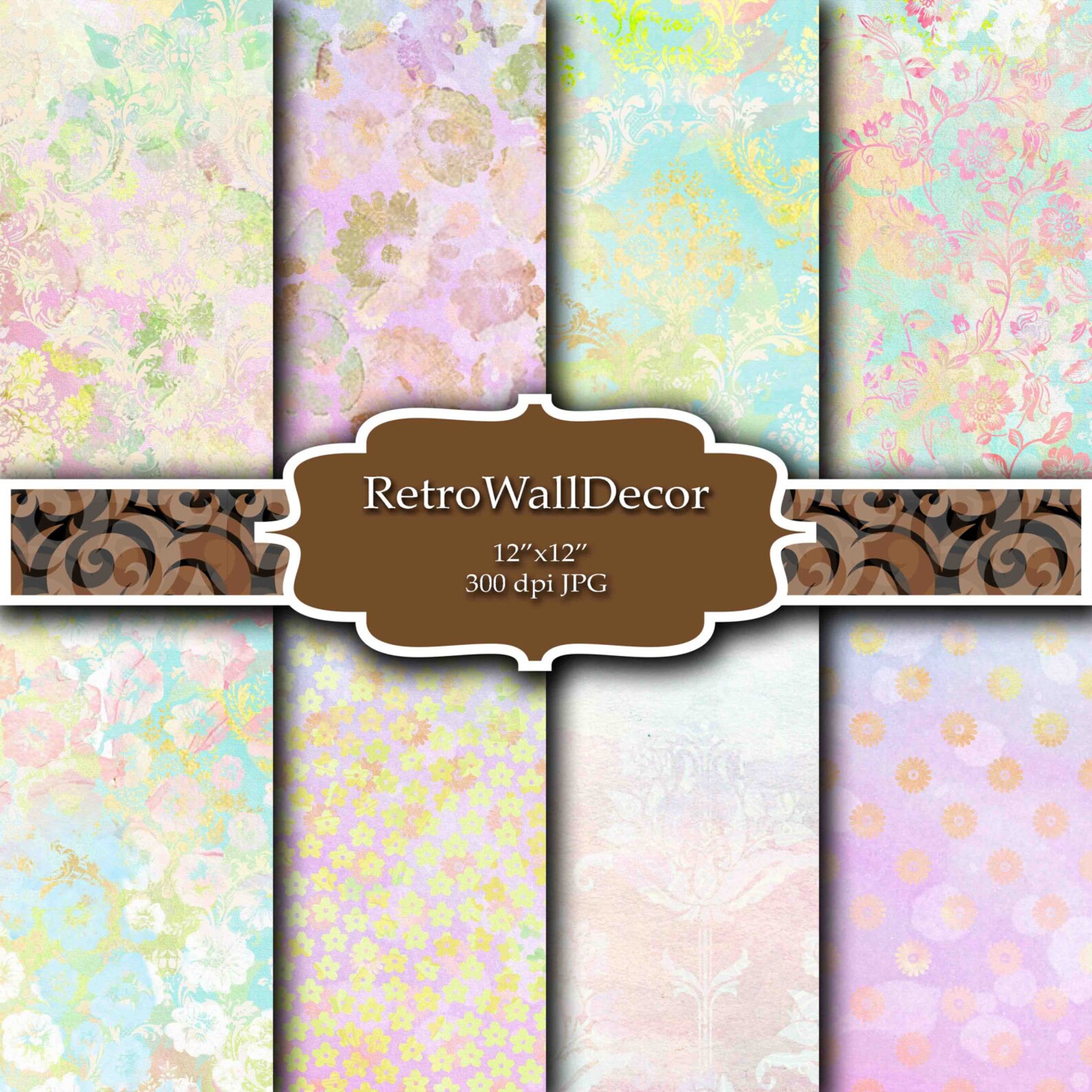 Floral Digital Paper Flower Digital Paper Floral Background - Etsy