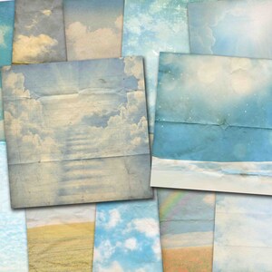 Blue Digital Paper, Blue Grungy Paper, Blue Sky Paper, Blue Background ...