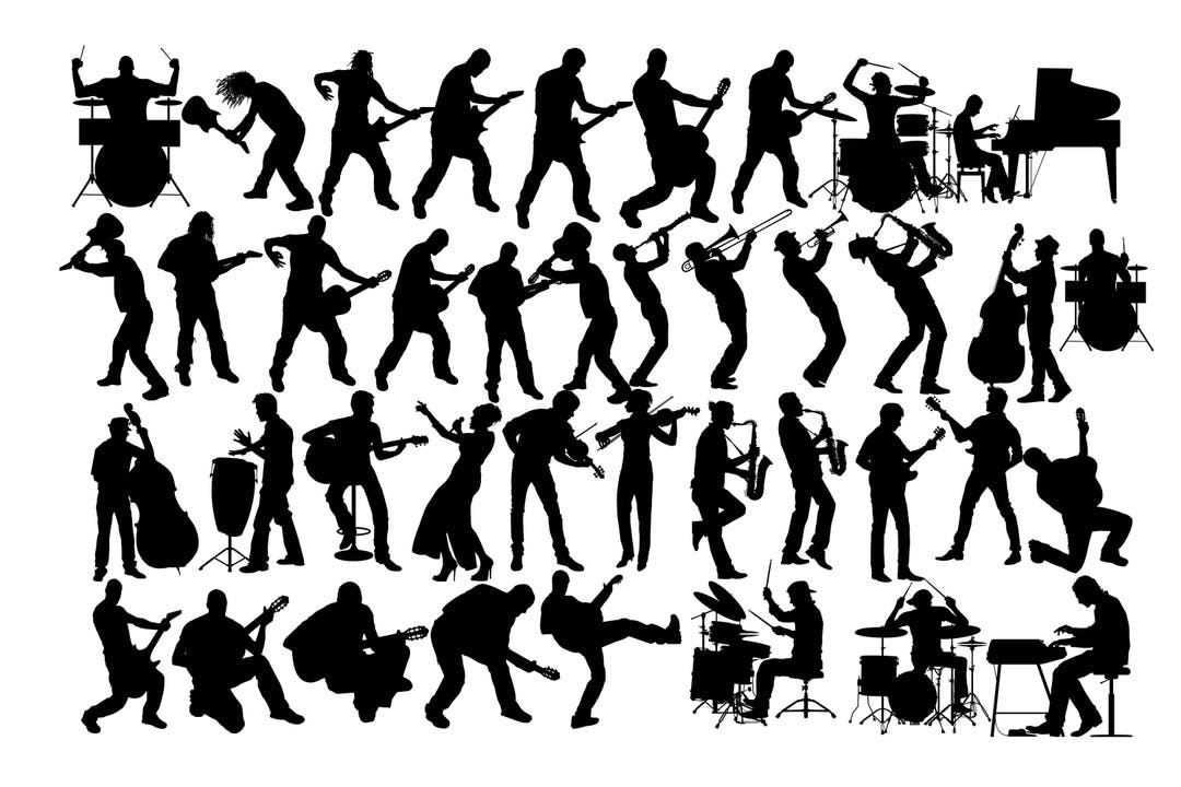 Music Silhouette, Music Svg, Music Illustration, Rock Musician ...