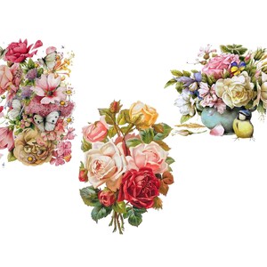Flower Clipart, Roses Clip Art, Vintage Graphics, Floral Clipart ...