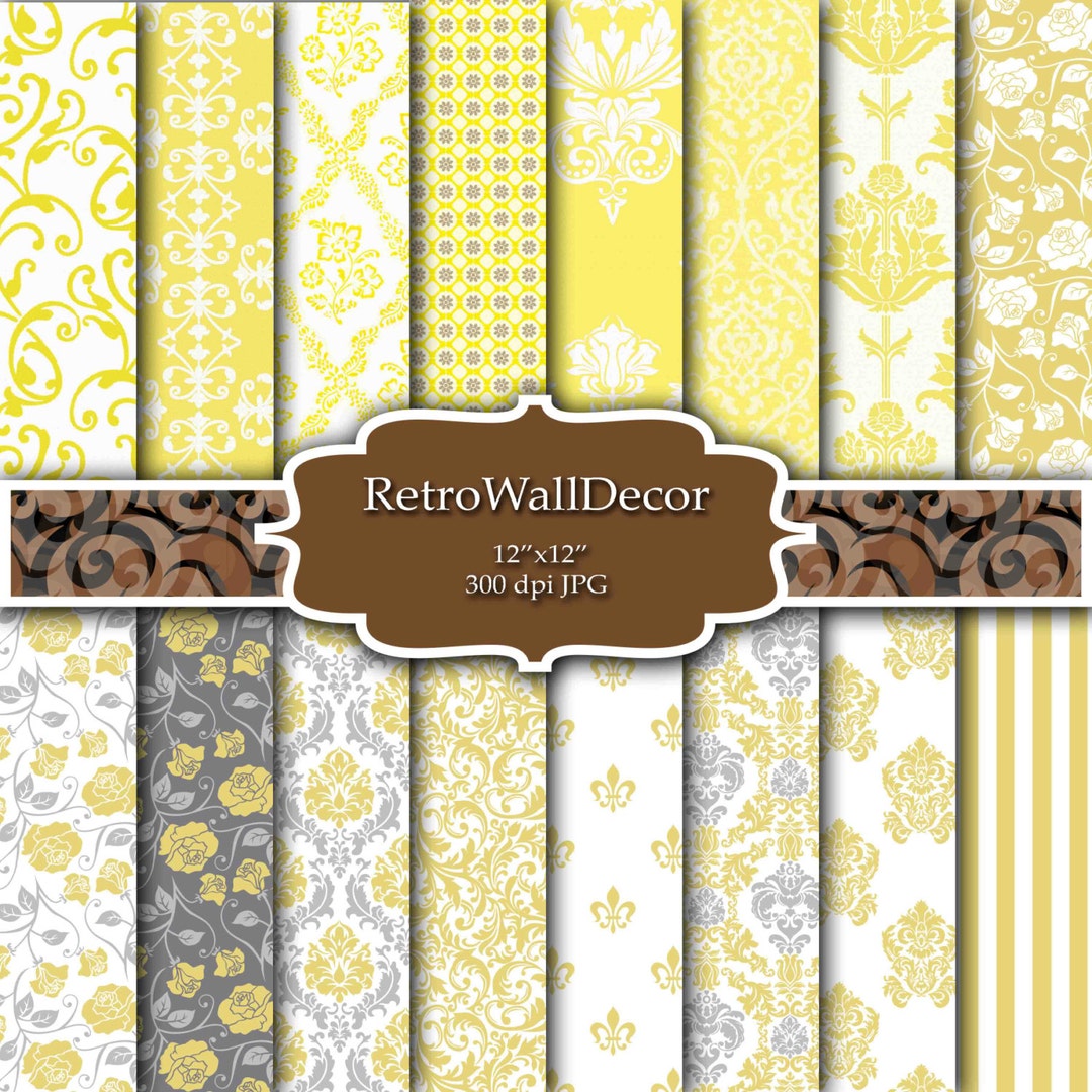 Damask Digital Paper, Damask Background, Damask Floral, Scrapbook Paper ...