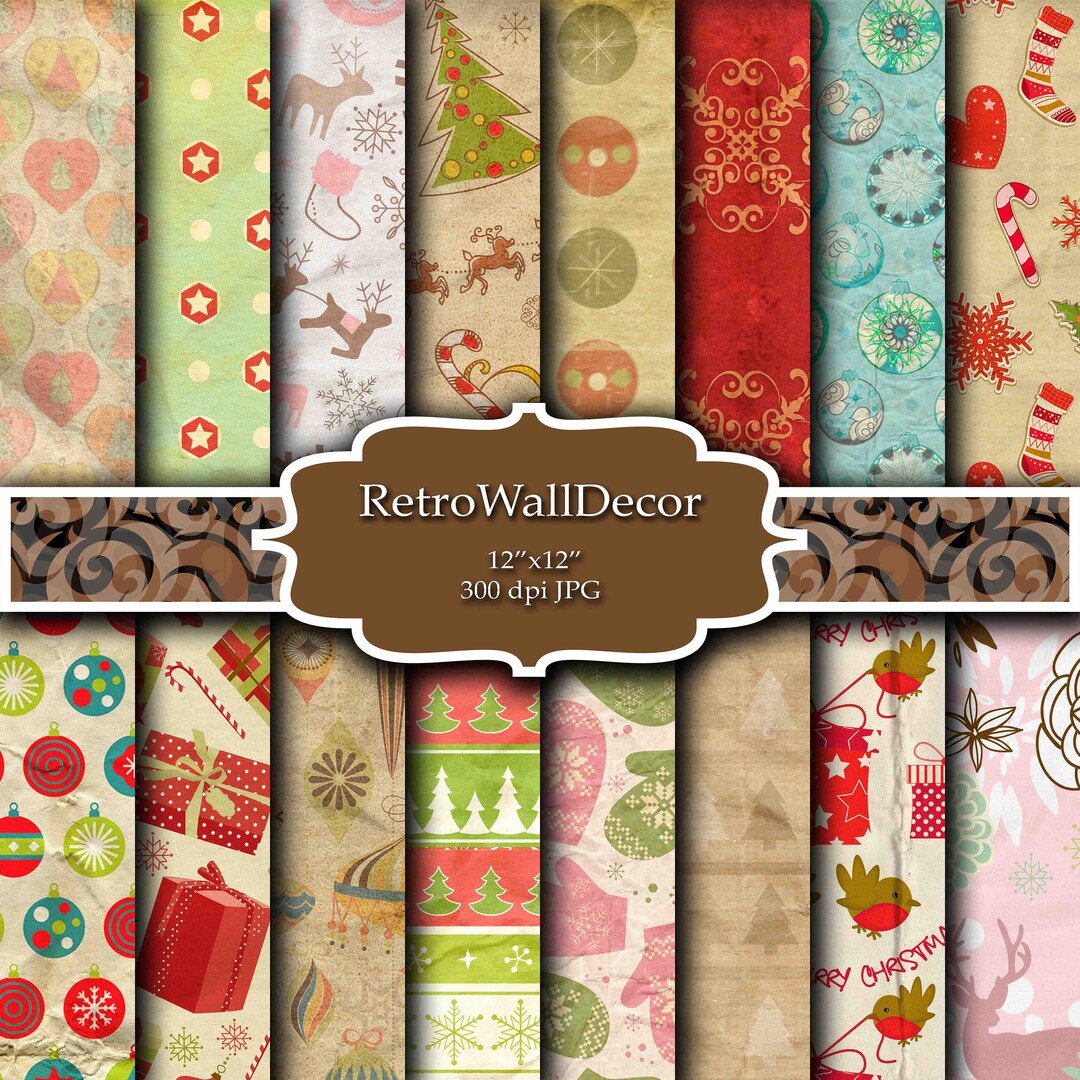 Christmas Digital Paper: Crumpled Xmas Patterns (digital Download) - Etsy