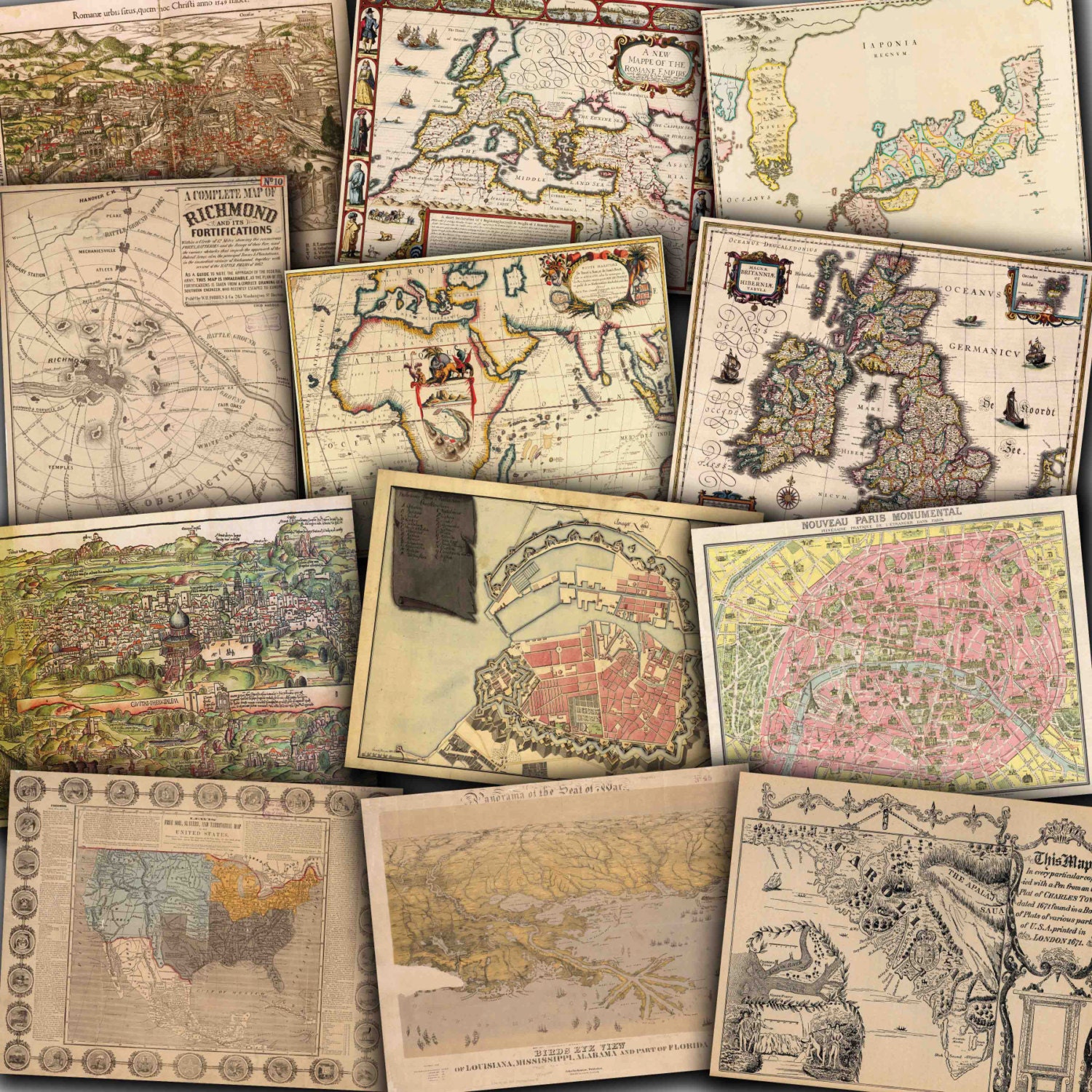 Vintage maps antique maps map of europe america map map of | Etsy