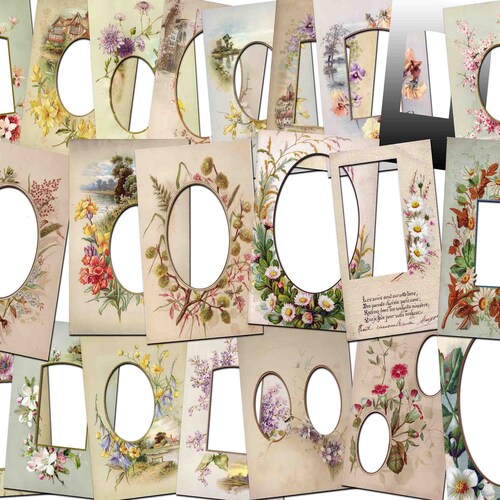 Digital Frame Vintage Floral Frames Clipart Frames Clip Art - Etsy
