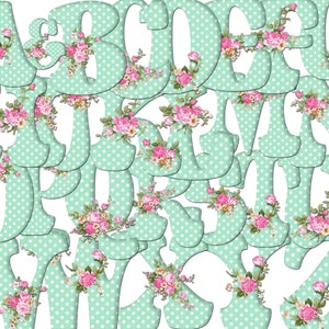 Decorative Font, Floral Font, Alphabet Clip Art, Digital Font, Alphabet ...