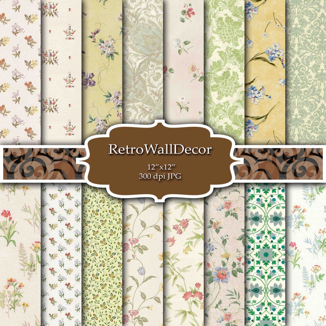 Floral Digital Paper Shabby Chic Papers Floral Patterns Floral ...