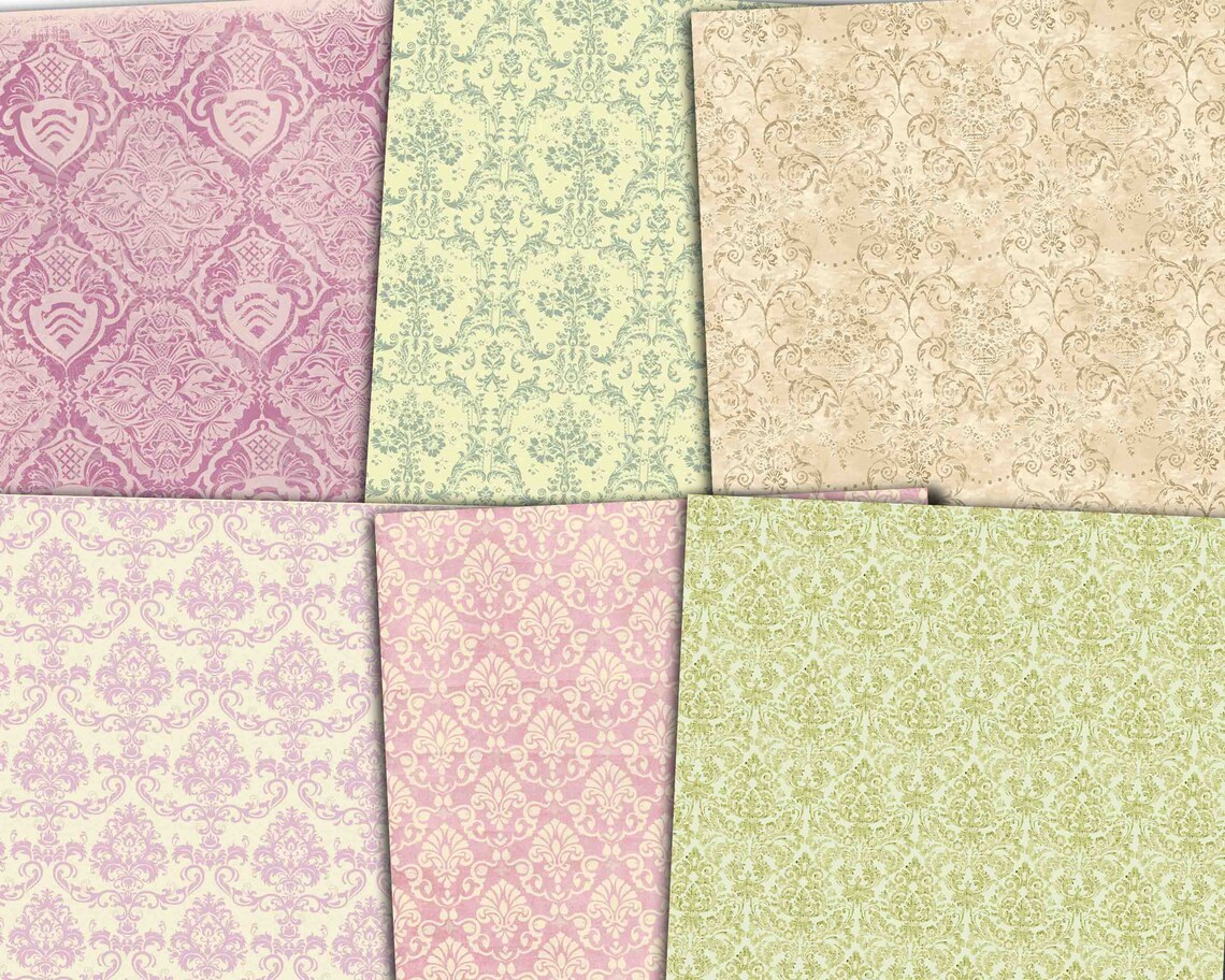 Damask Digital Paper Damask Background Damask Floral - Etsy