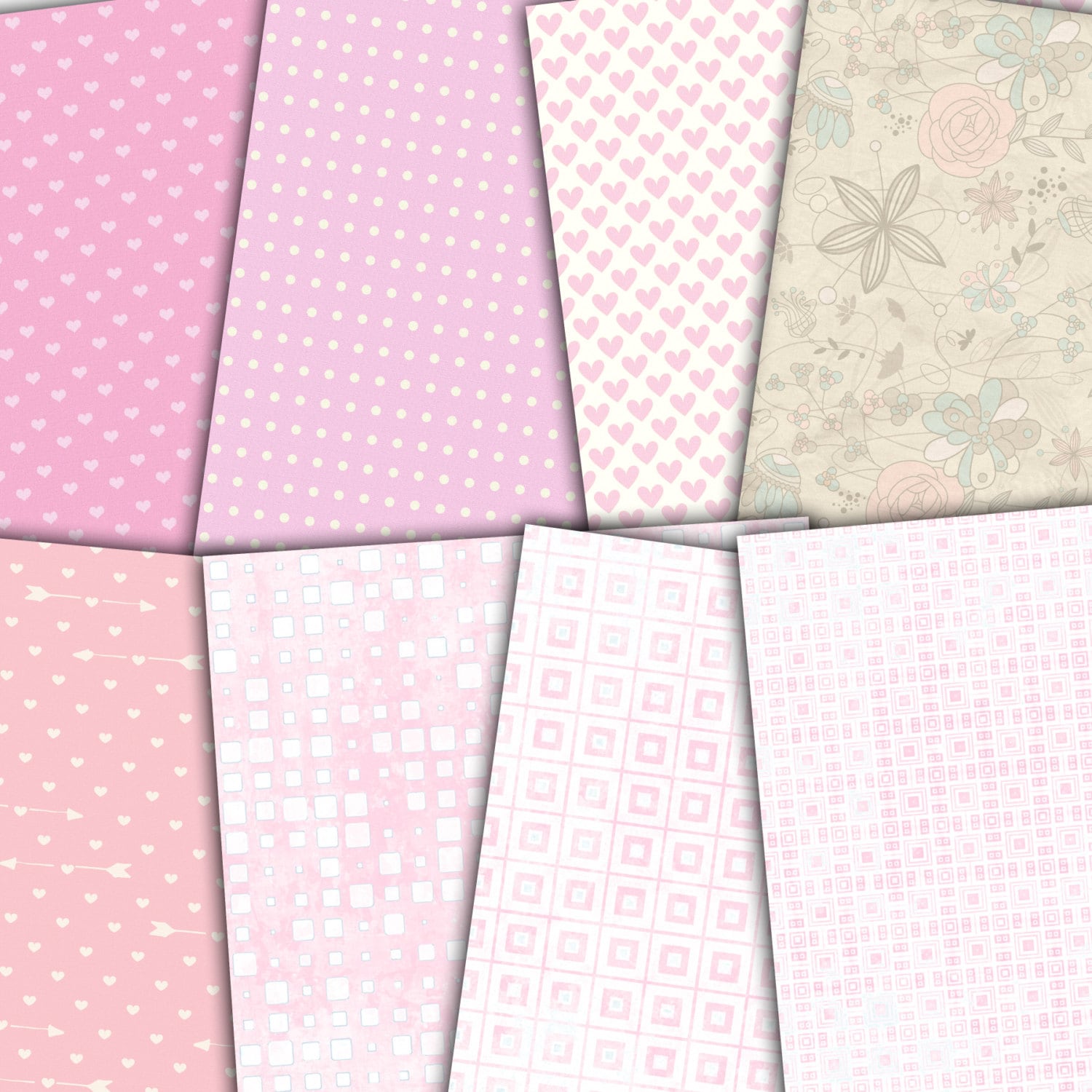 Baby Girl Pink Digital Paper Digital Download Paper Scrapbook - Etsy