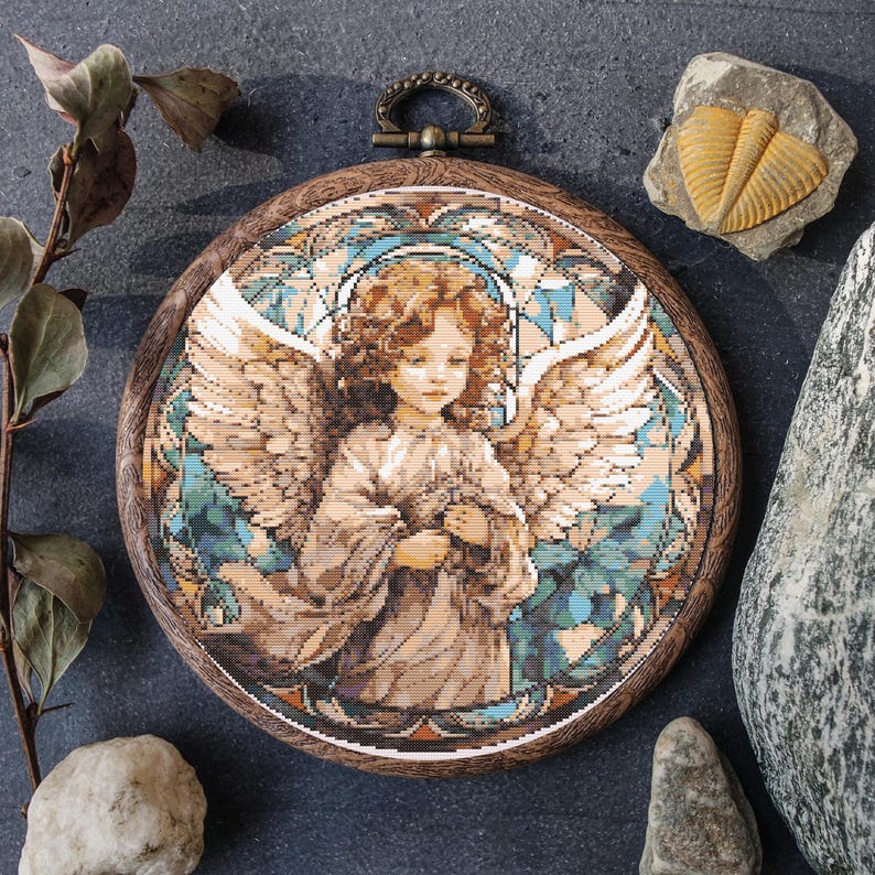 Angel Cross Stitch Pattern: Home Decor Hand Embroidery (PDF) - Etsy