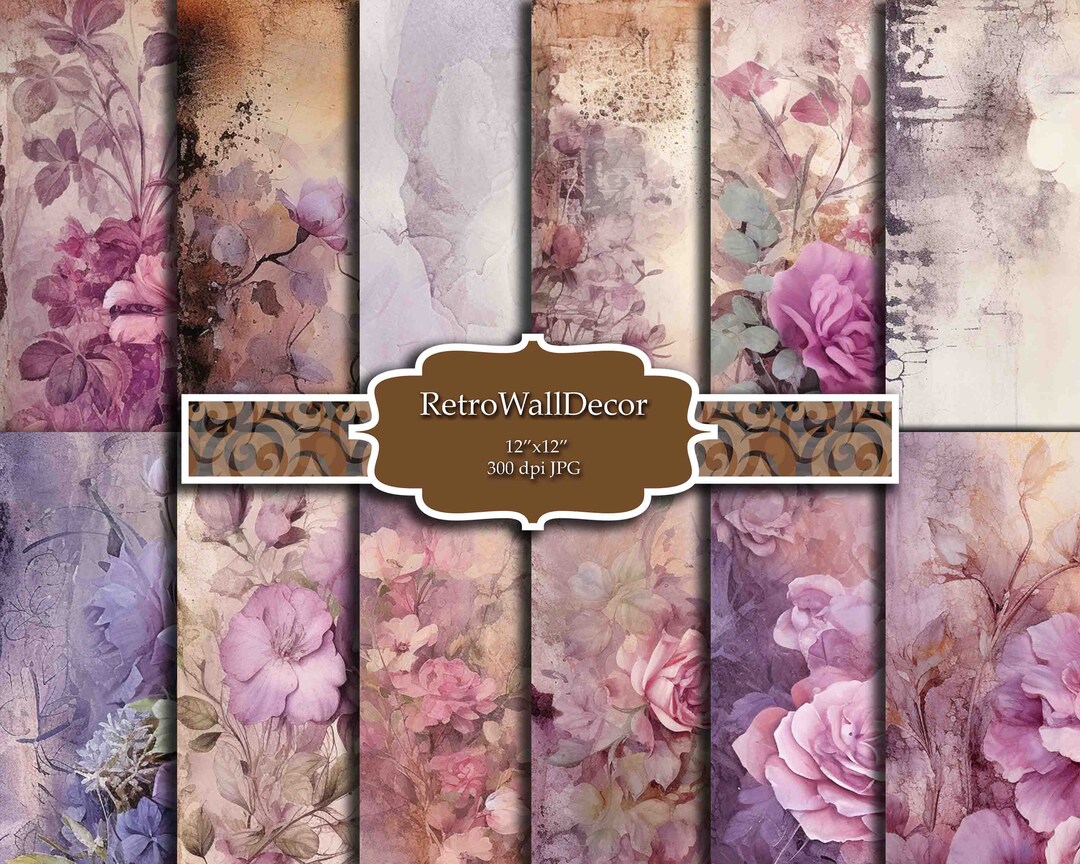 Floral Digital Paper, Pink Floral Paper, Pink Background, Floral ...