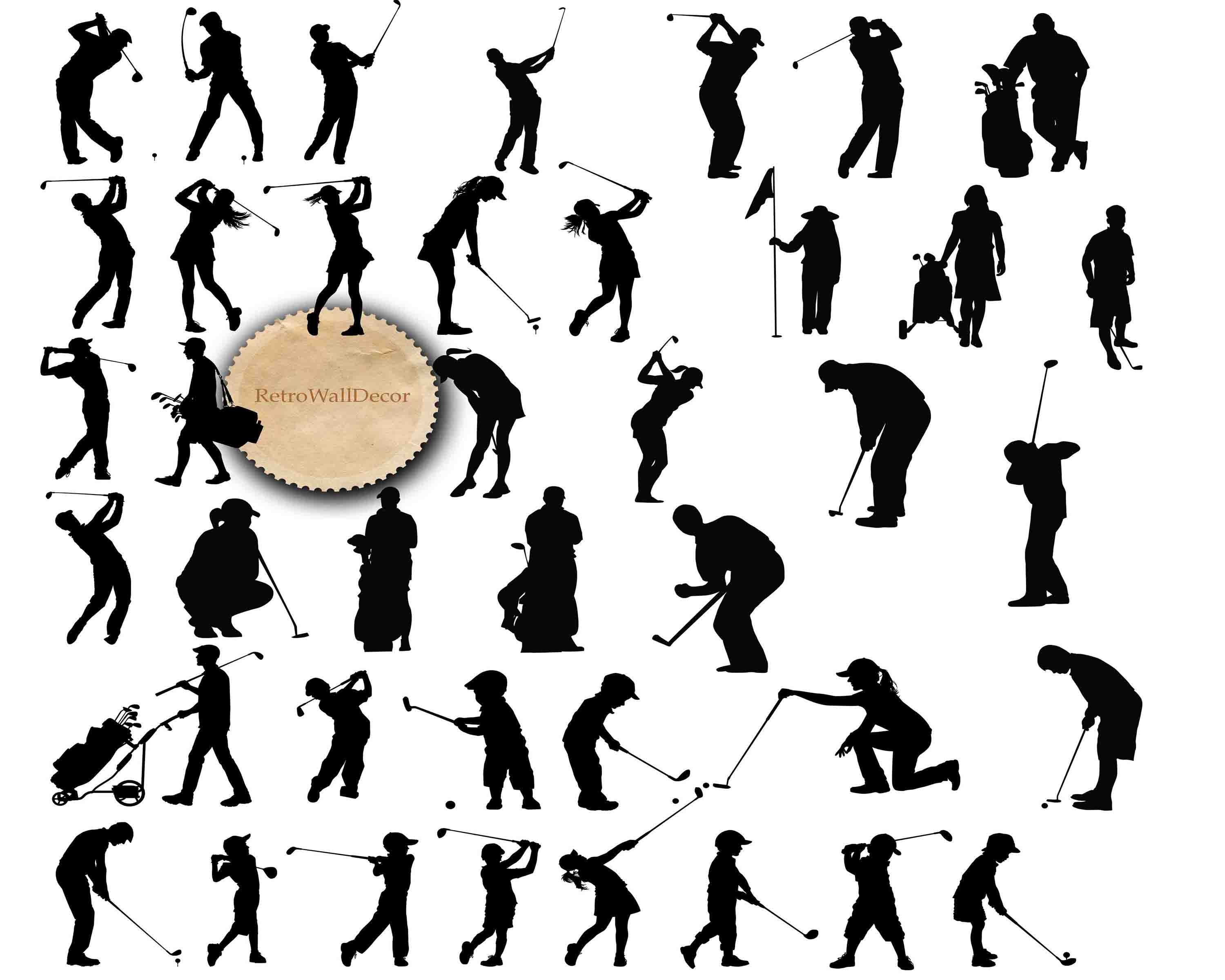 Golfer Clipart Silhouette