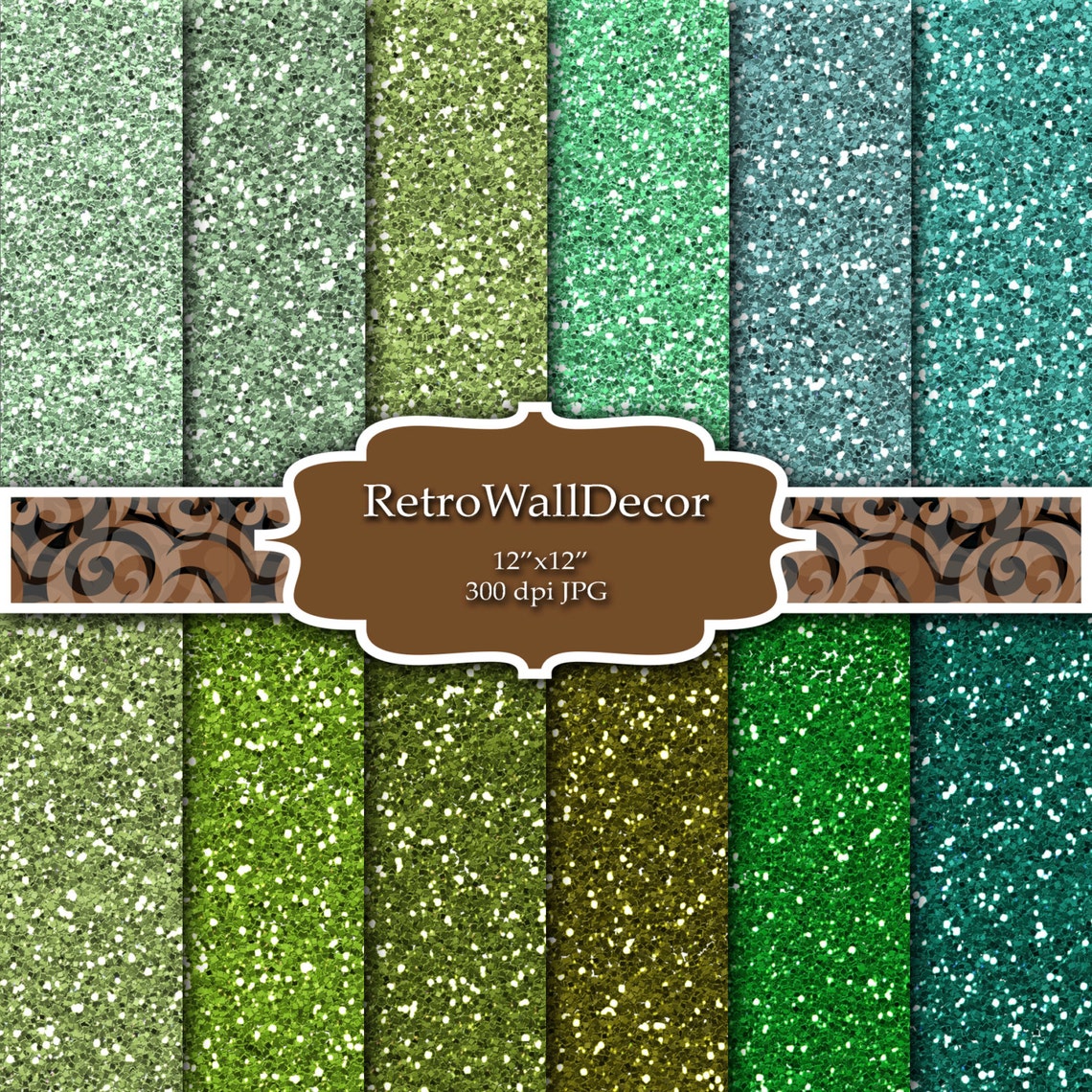 Glitter Digital Paper Green Glitter Printable Paper Digital - Etsy